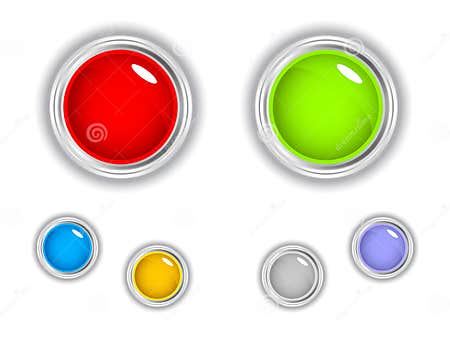 Glossy buttons stock vector. Illustration of green, yellow - 18035033