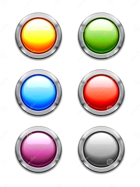 Glossy Buttons stock vector. Illustration of chrome, industrial - 29211613