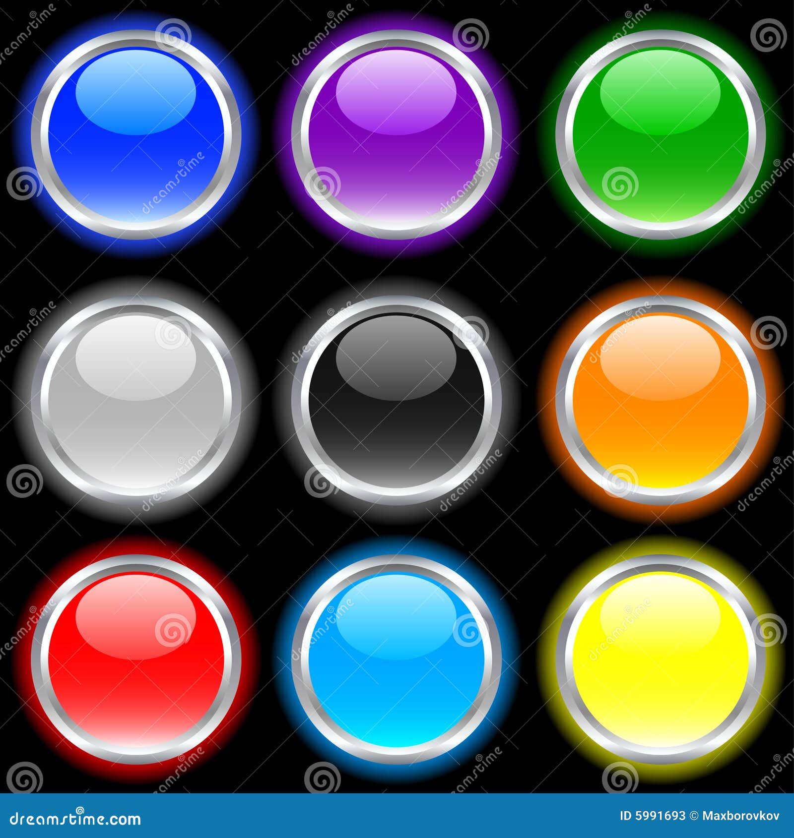 Glossy buttons. stock vector. Illustration of empty, navigation - 5991693