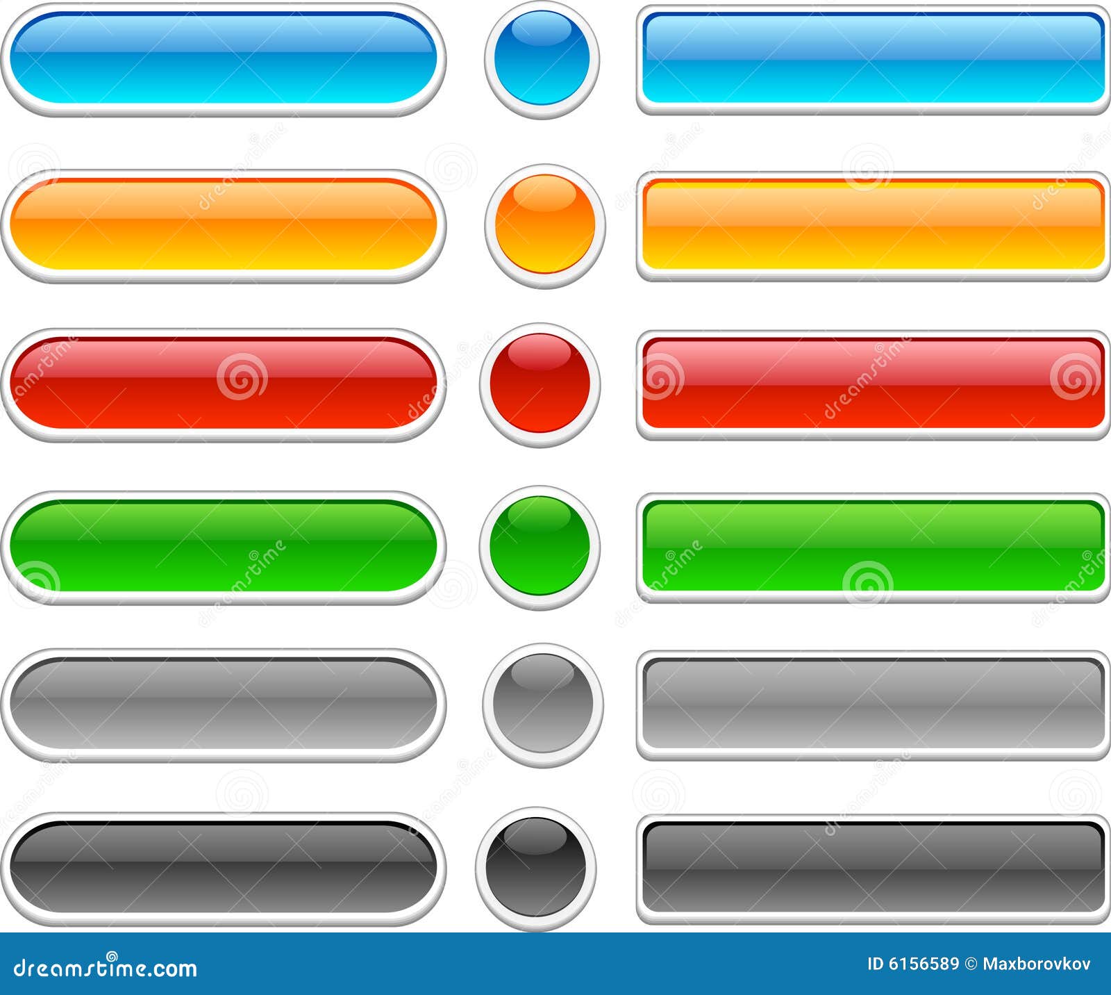 Glossy buttons. stock vector. Illustration of decoration - 6156589