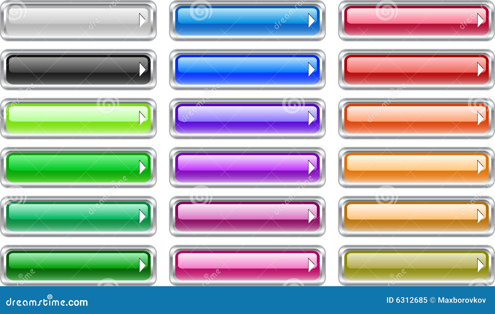 Glossy buttons. stock vector. Illustration of glass, arrow - 6312685