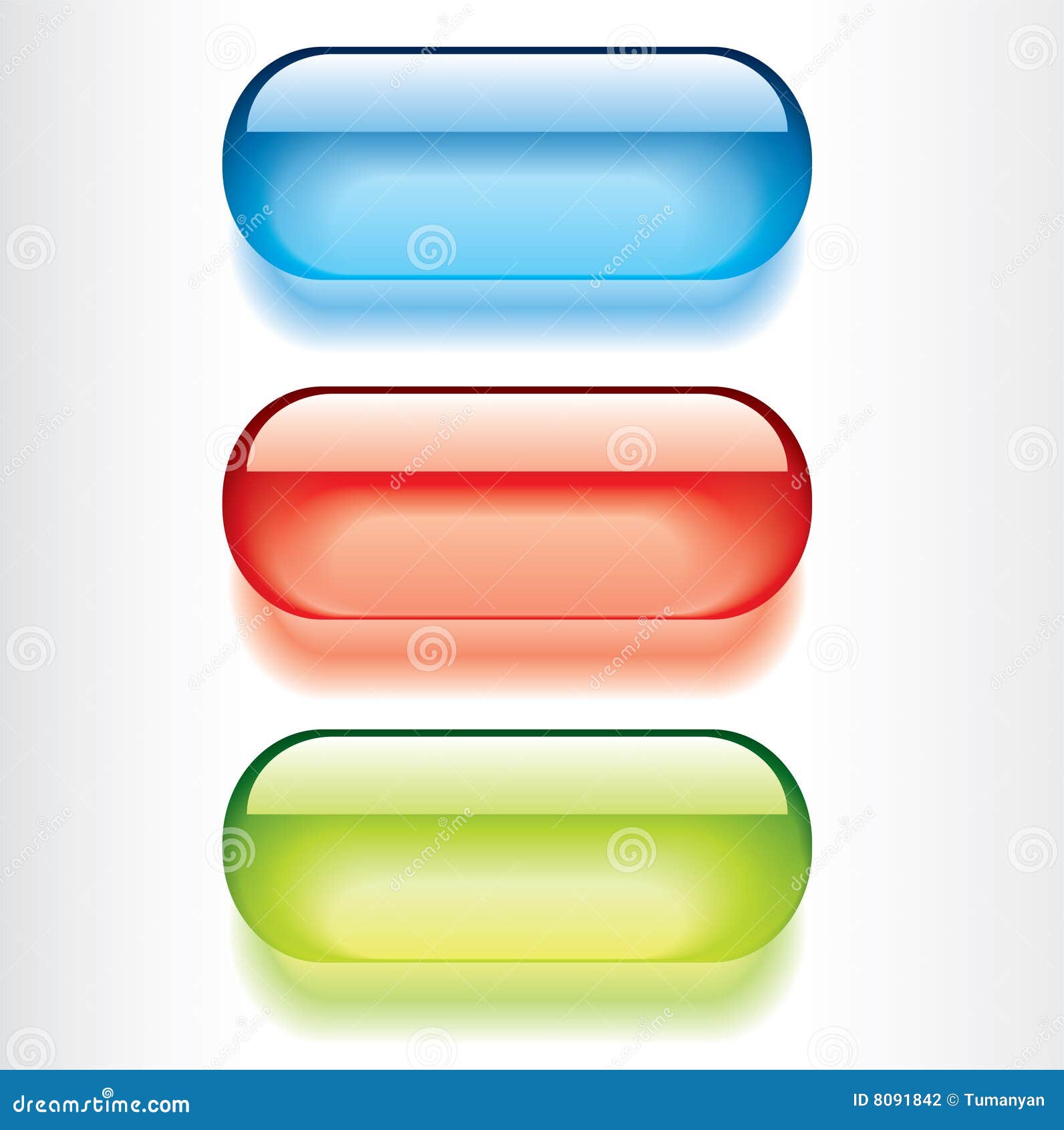 Glossy Buttons Set. Colorful Halogen Lamp Banners. Vector Illustration ...