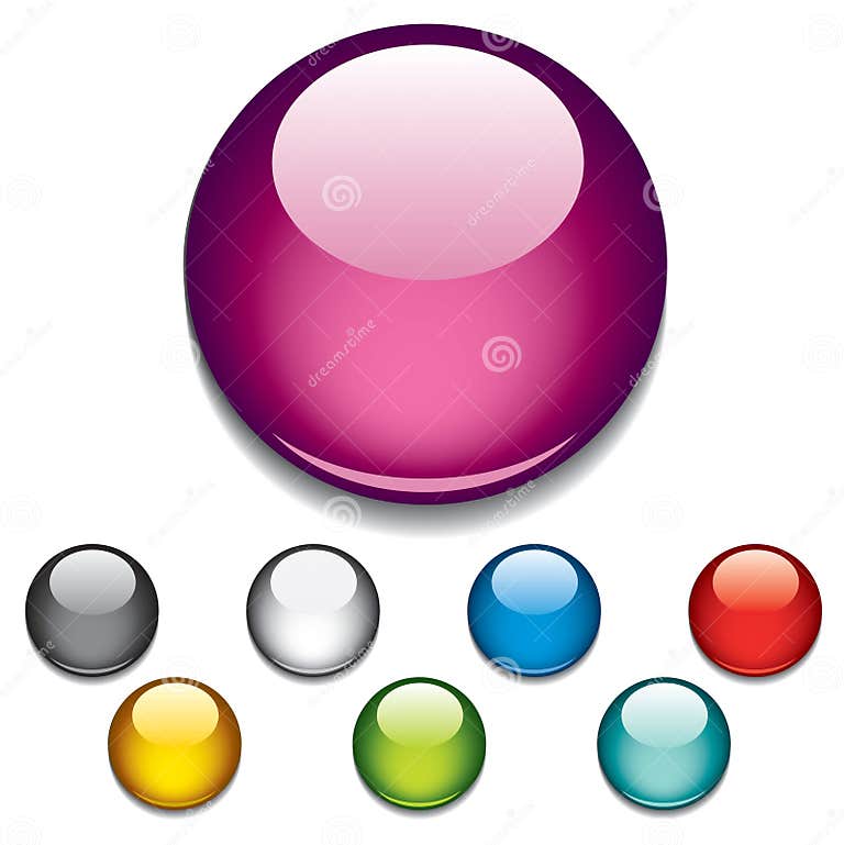 Glossy buttons stock vector. Illustration of green, stickers - 8091856