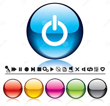 Glossy buttons stock vector. Illustration of arrow, isolated - 8091985