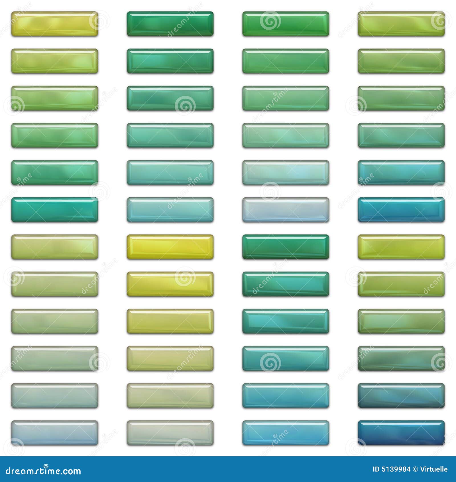 Glossy Buttons in Blue and Green Stock Illustration - Illustration of ...