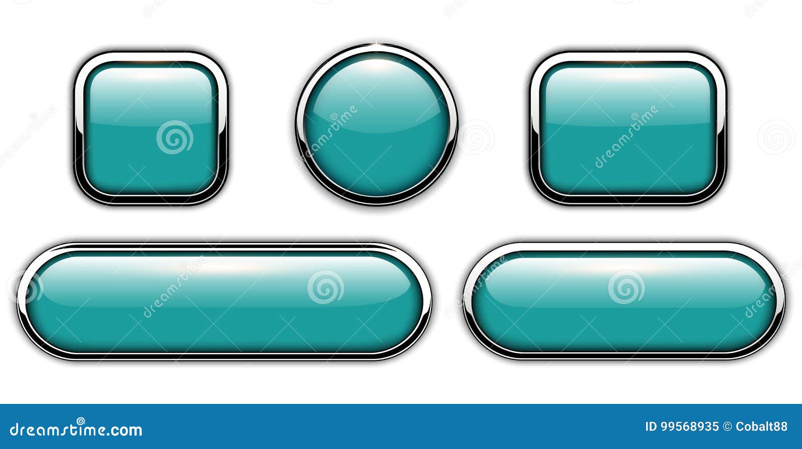 Glossy buttons blue stock vector. Illustration of icon - 99568935