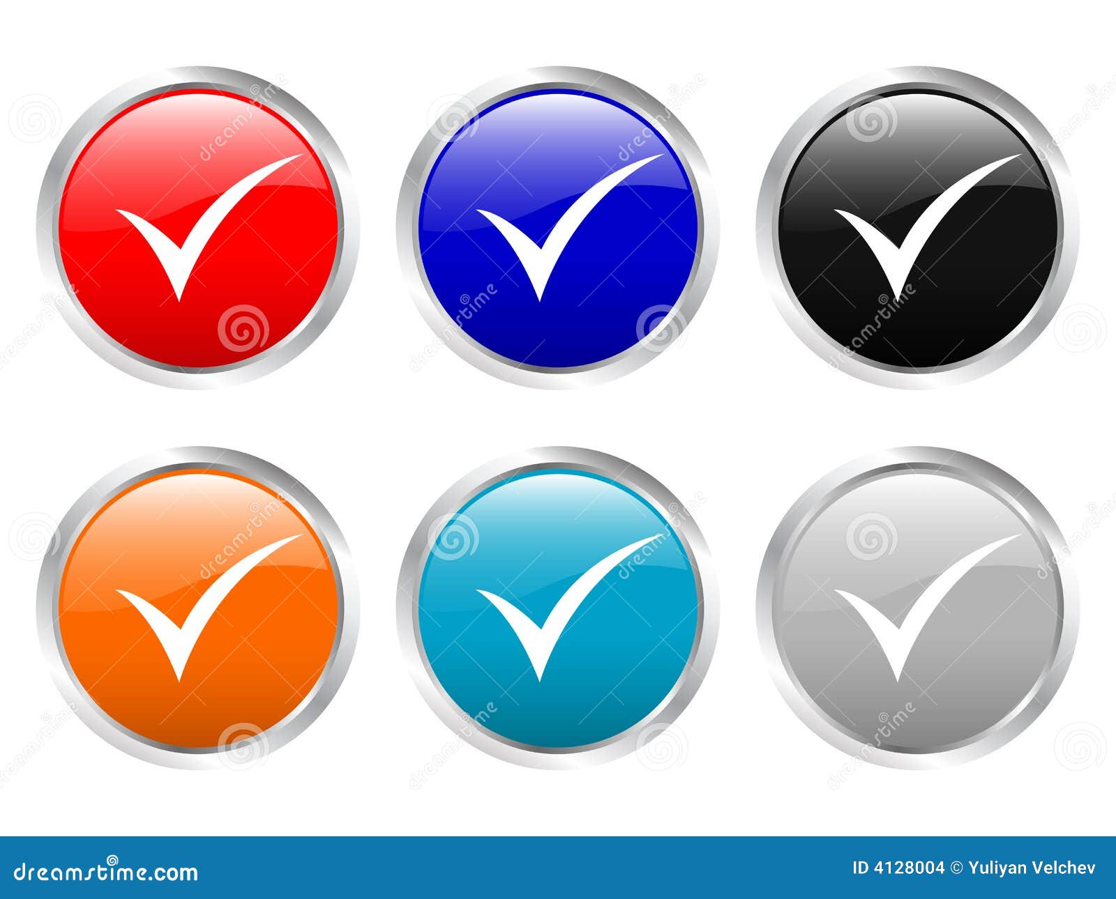 Glossy Buttons Check Symbol Stock Vector - Illustration of colorful ...