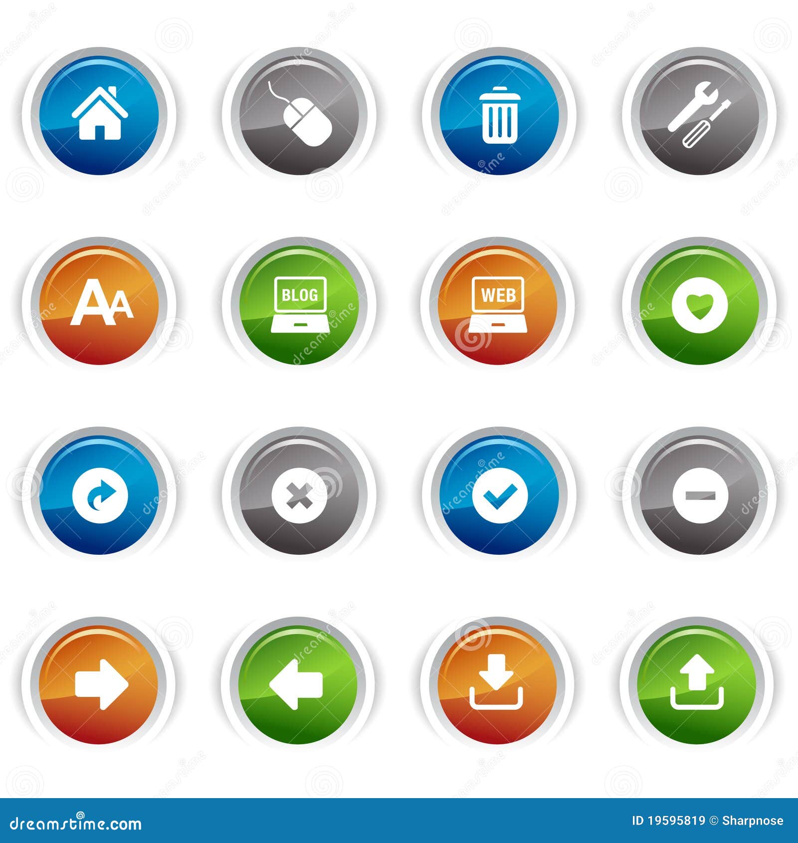 Glossy Buttons - Classic Web Icons Stock Vector - Illustration of ...