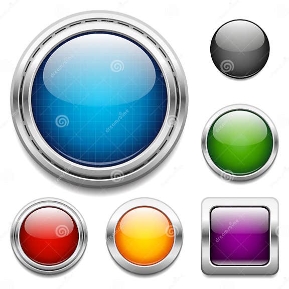 Glossy Buttons Design Elements Stock Vector - Illustration of isolated ...