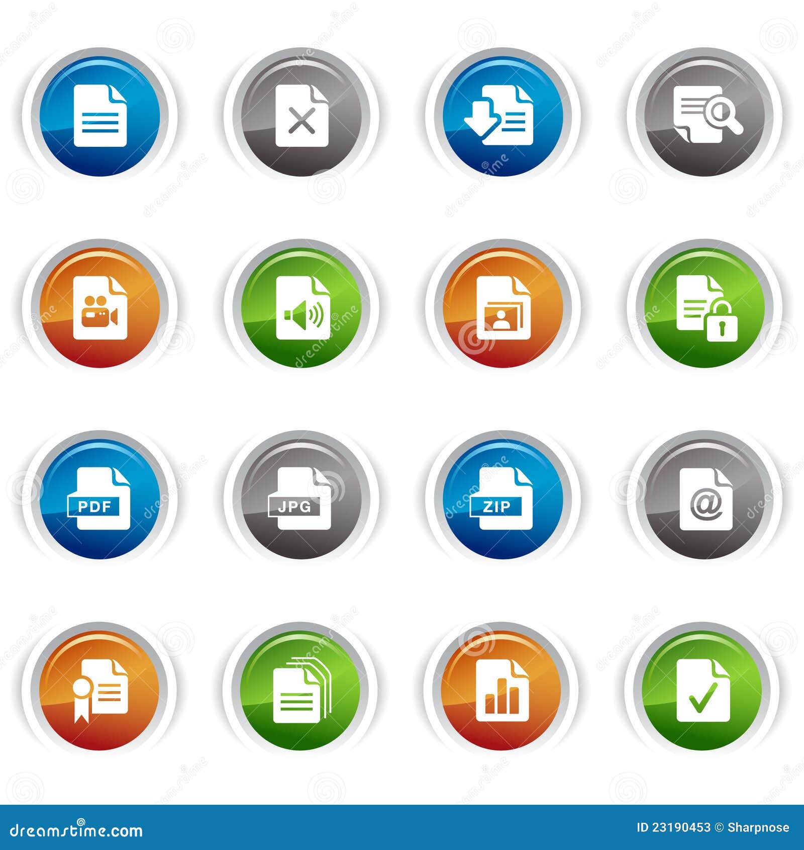 Glossy Buttons - File Format Icons Stock Vector - Illustration of ...