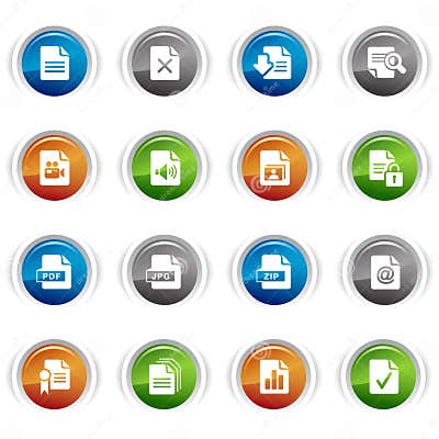 Glossy Buttons - File Format Icons Stock Vector - Illustration of ...