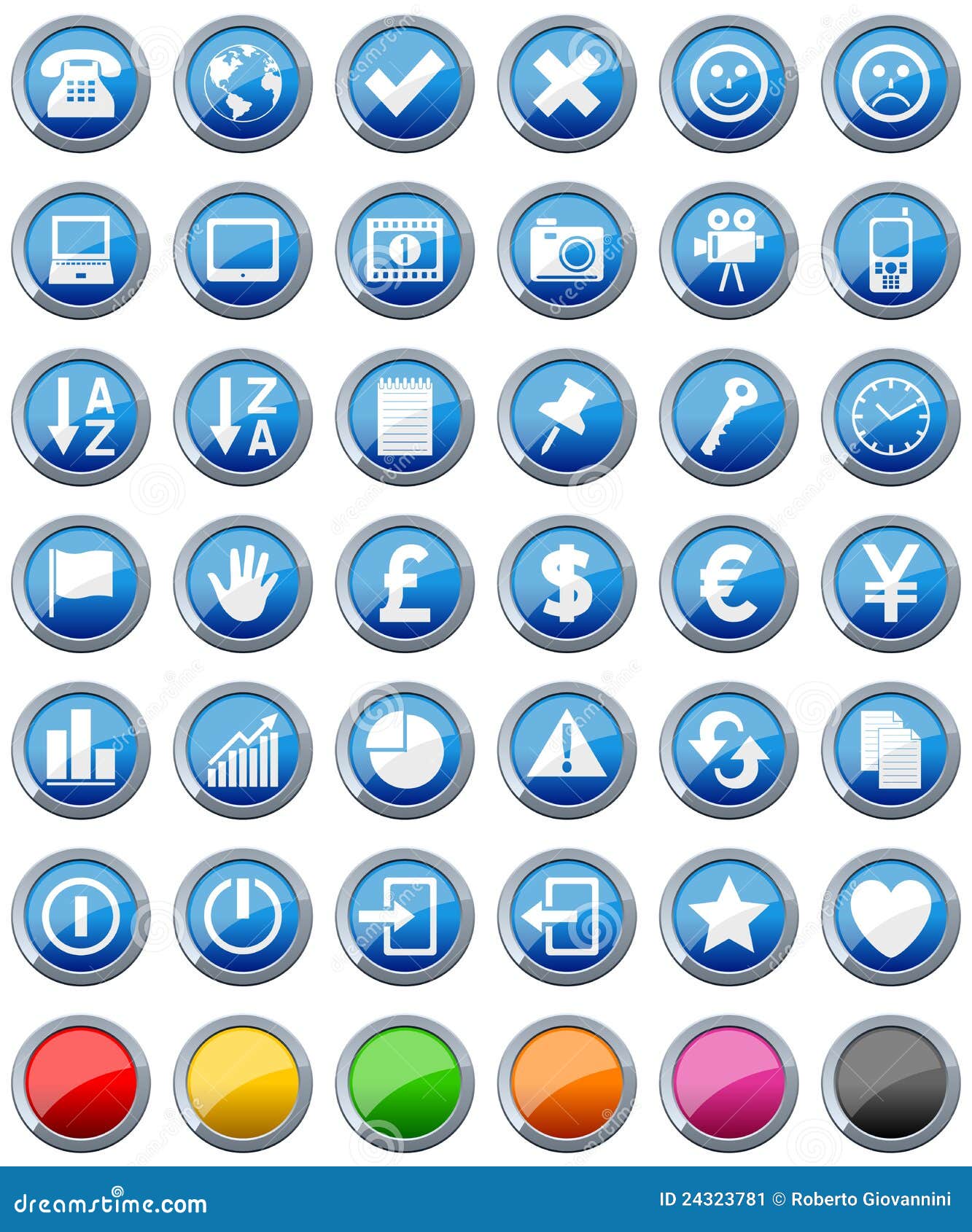 Glossy Buttons Icons Set [2] Stock Image - Image: 24323781
