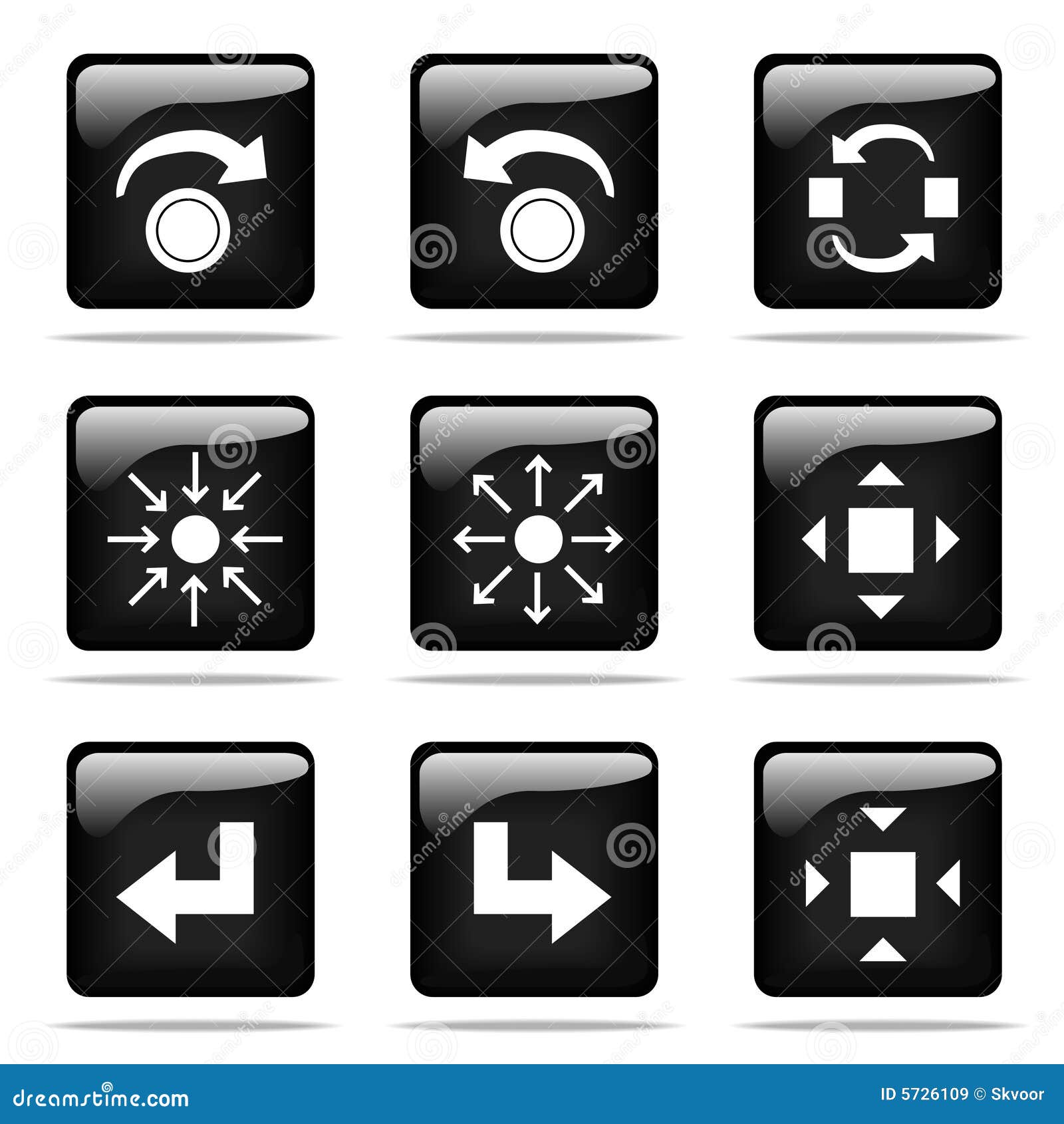 Glossy Buttons with Icons Set Stock Vector - Illustration of gradient ...