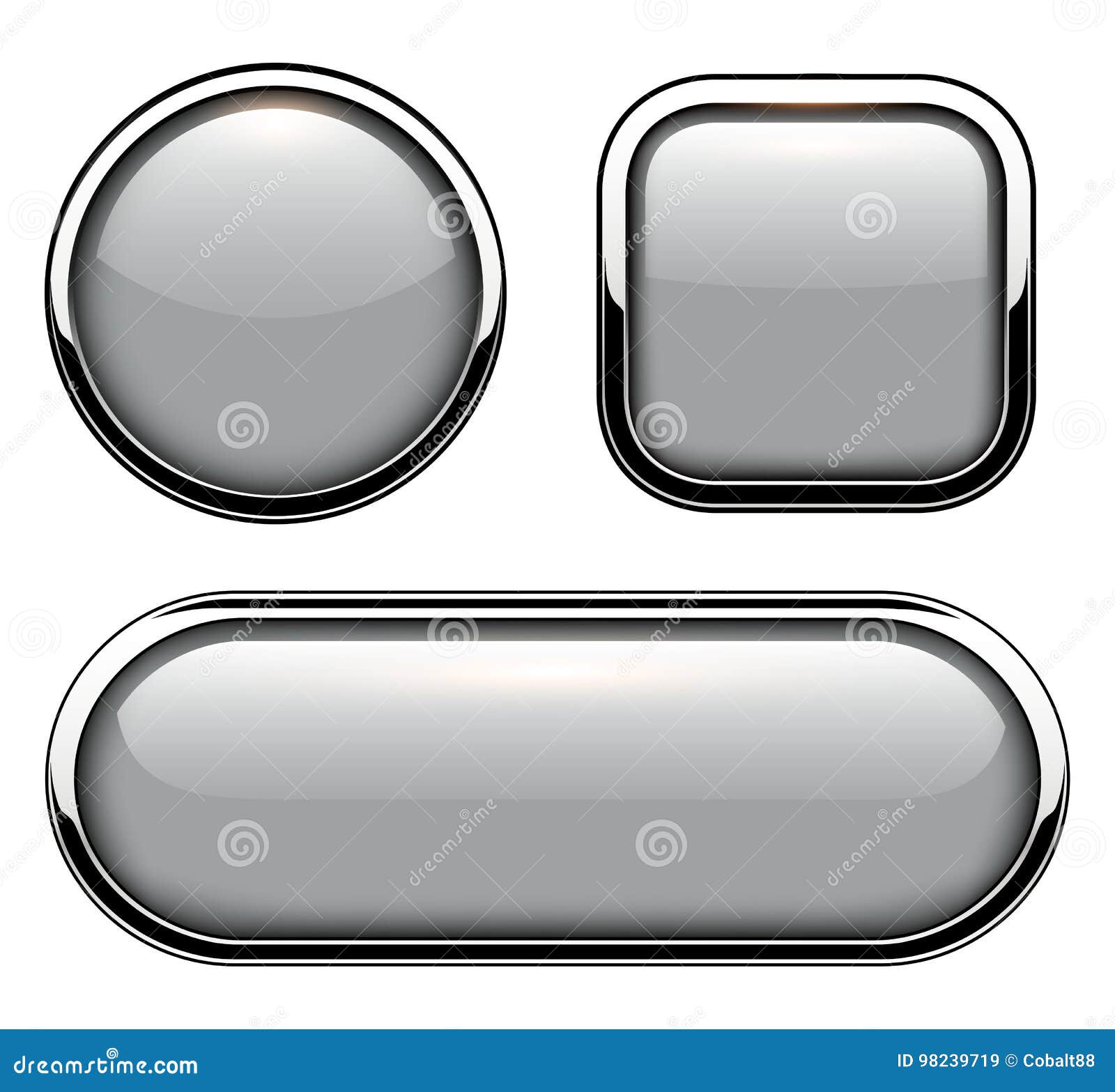 Glossy buttons isolated stock vector. Illustration of badge - 98239719