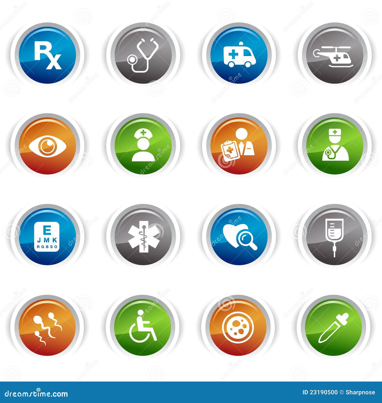 Glossy Buttons - Medical Icons Stock Vector - Illustration of medicine ...