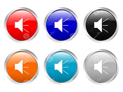 Glossy buttons sound stock vector. Illustration of music - 4128029