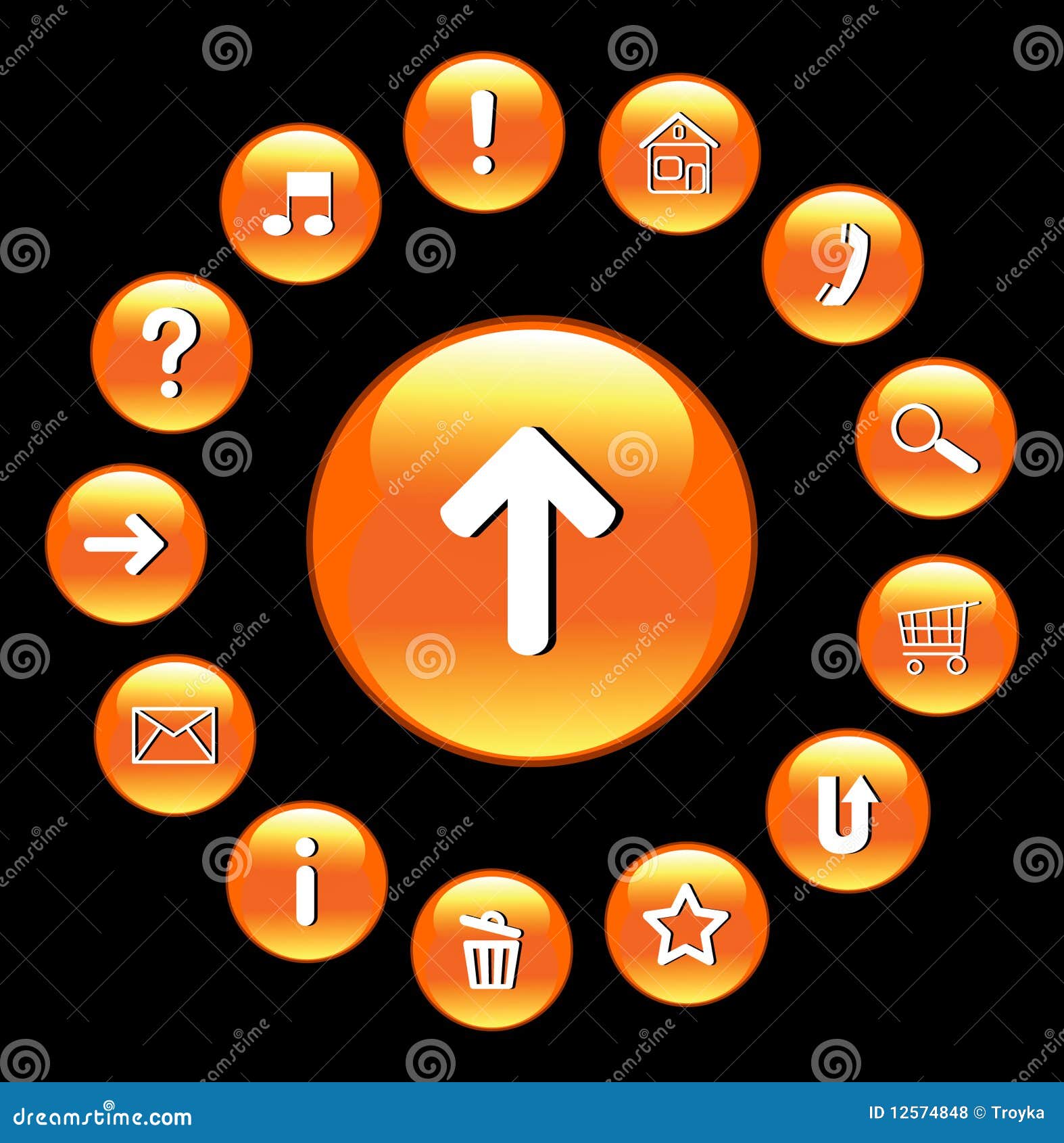 Glossy Buttons with Symbols. Stock Vector - Illustration of music ...