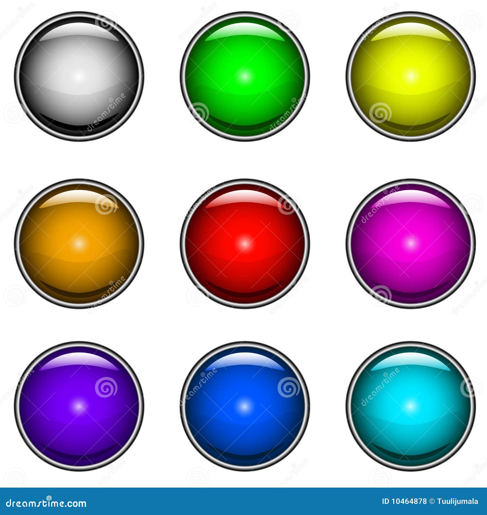 Glossy buttons vector set stock vector. Illustration of icons - 10464878
