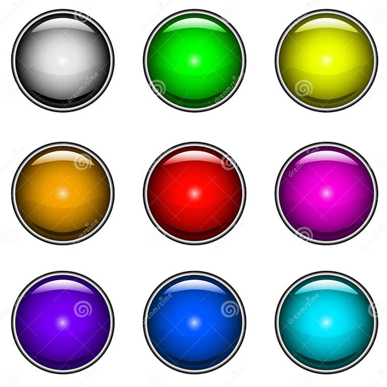 Glossy buttons vector set stock vector. Illustration of icons - 10464878