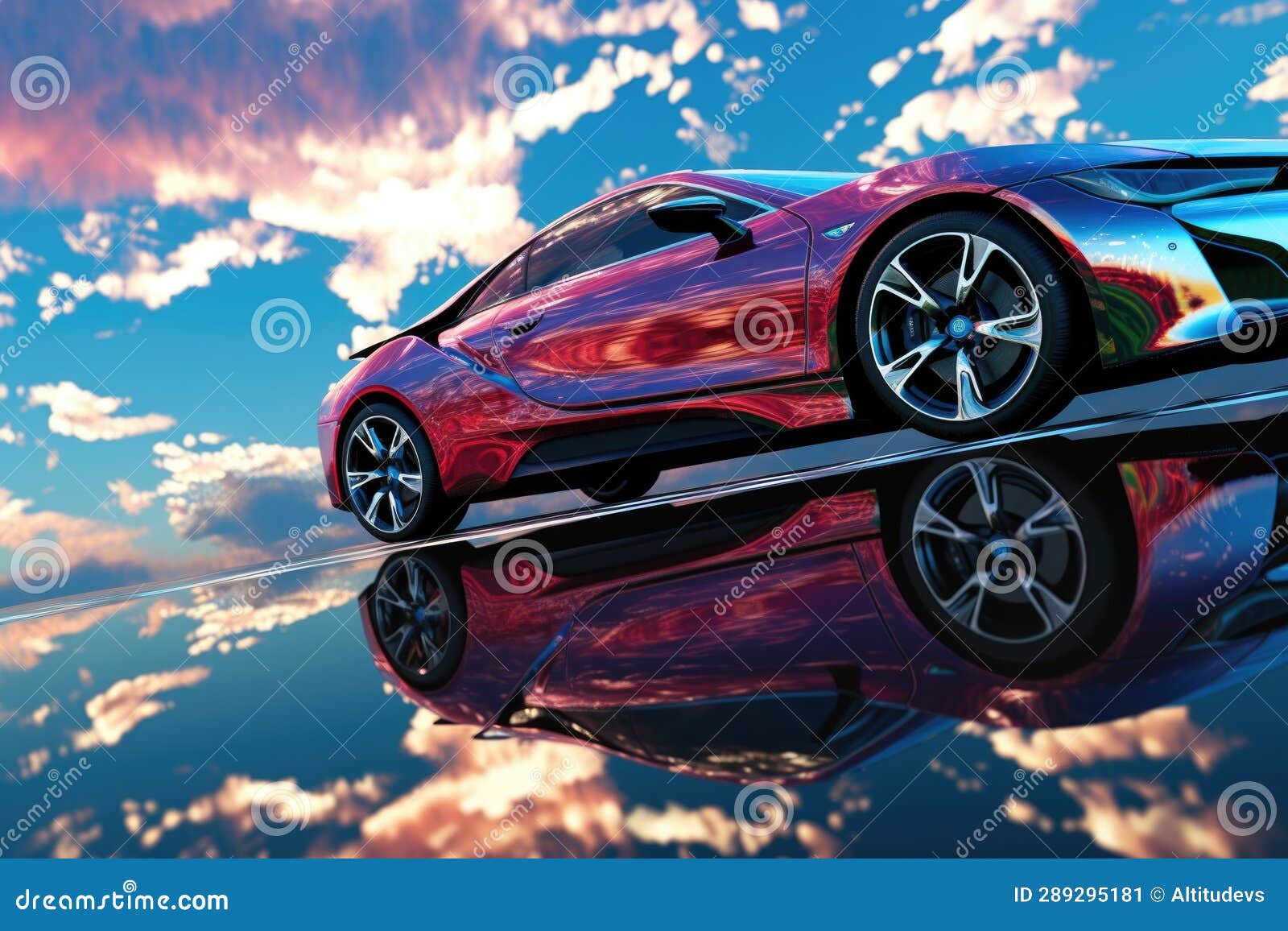 Glossy Car Surface Reflecting the Sky Stock Image - Image of ...