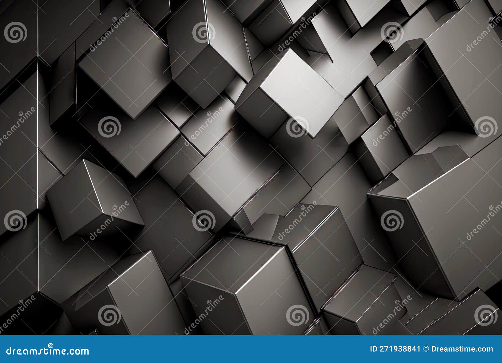 Glossy Carbon Black Cubic Panel As 3d Render Abstract Geometric ...