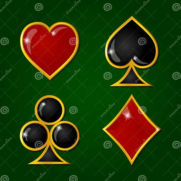 Glossy card suits signs stock vector. Illustration of vector - 67943232