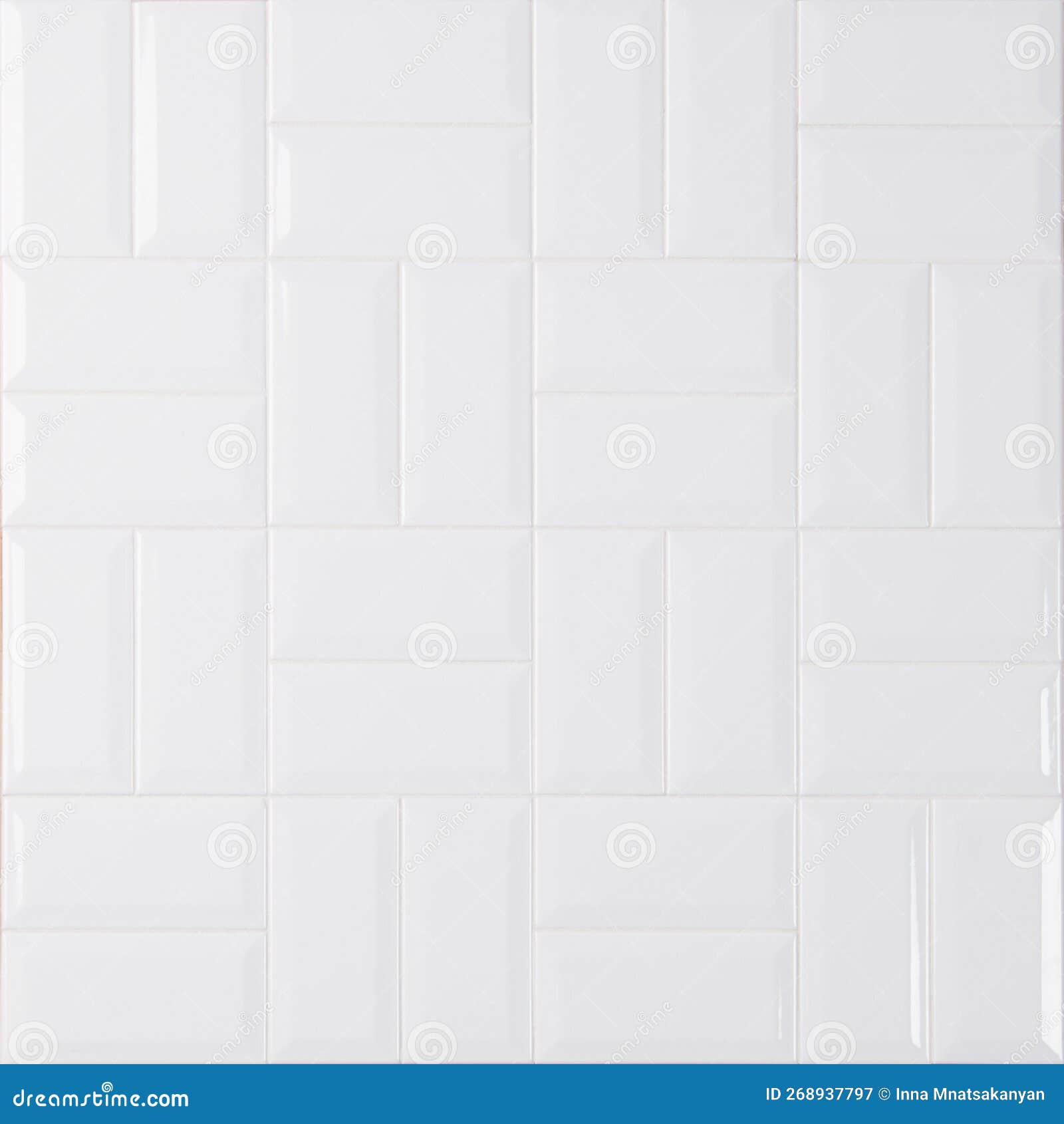 Glossy Ceramic White Subway Tile Texture Stock Illustration