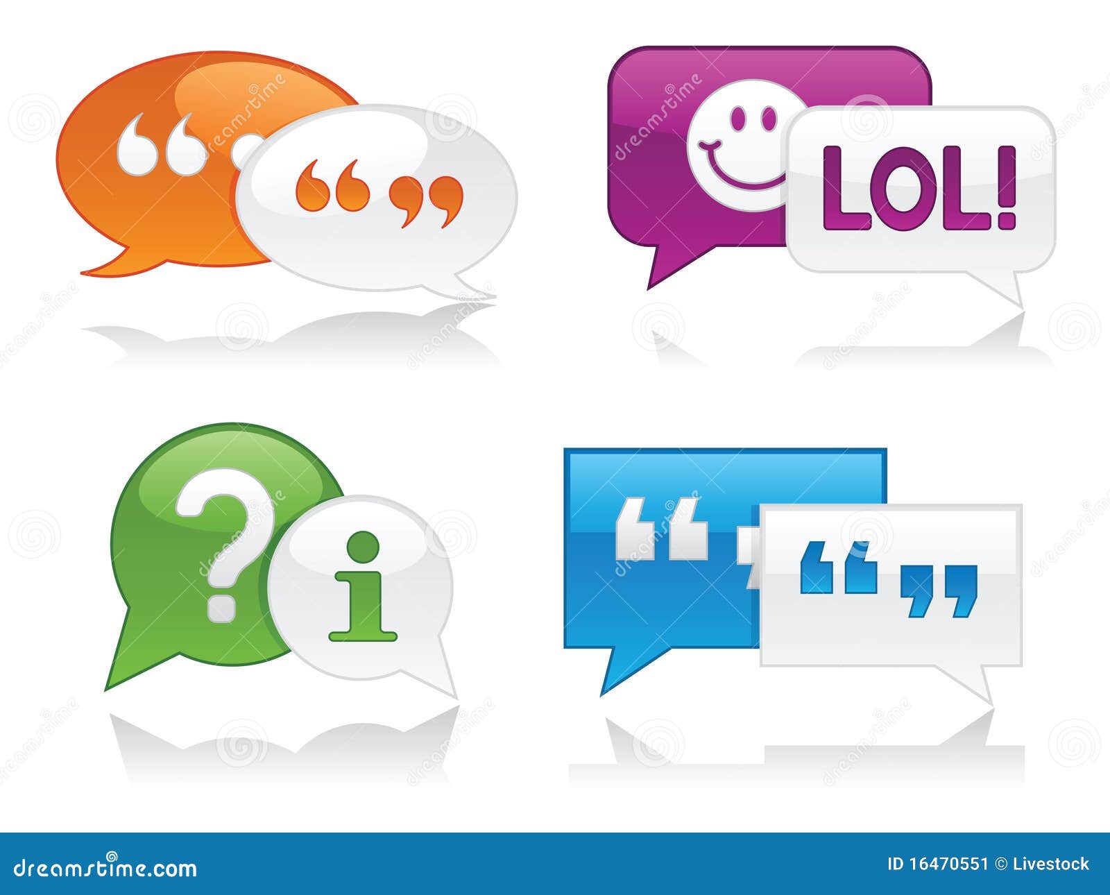 Glossy Chat Bubbles stock vector. Illustration of loud - 16470551