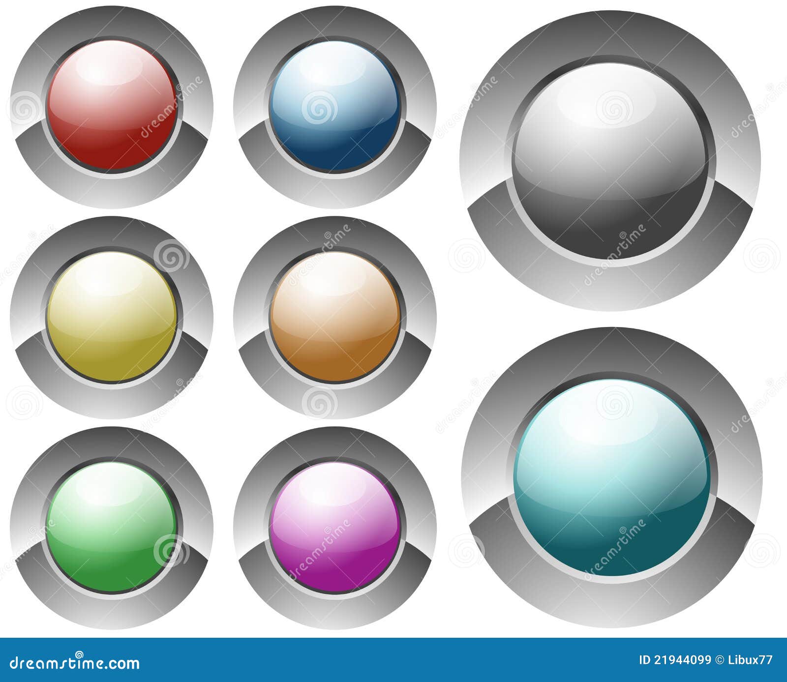 Glossy circular buttons stock illustration. Illustration of color ...