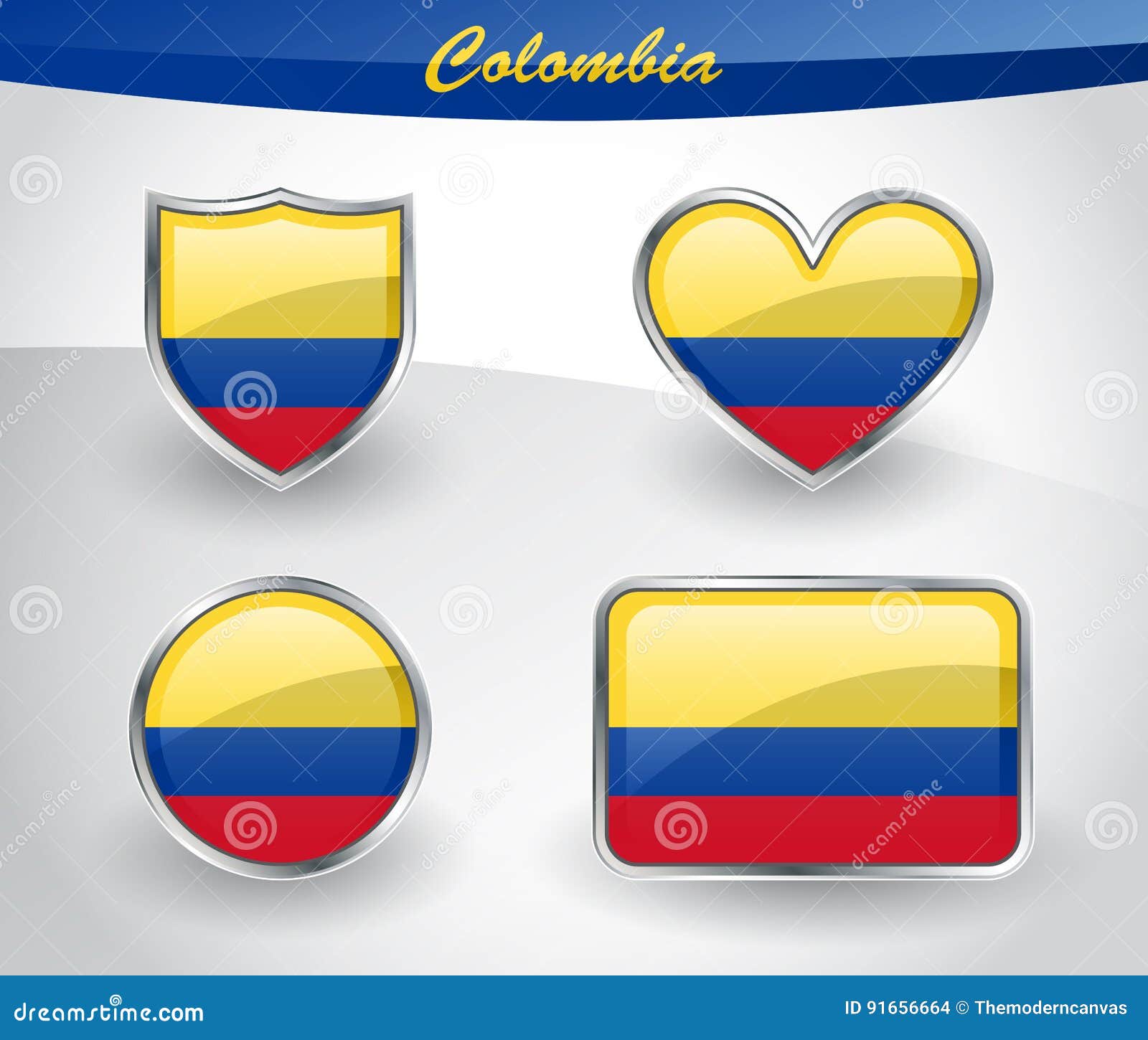 COLOMBIA Flag National Flag Of COLOMBIA On A Pole Vector Illustration ...