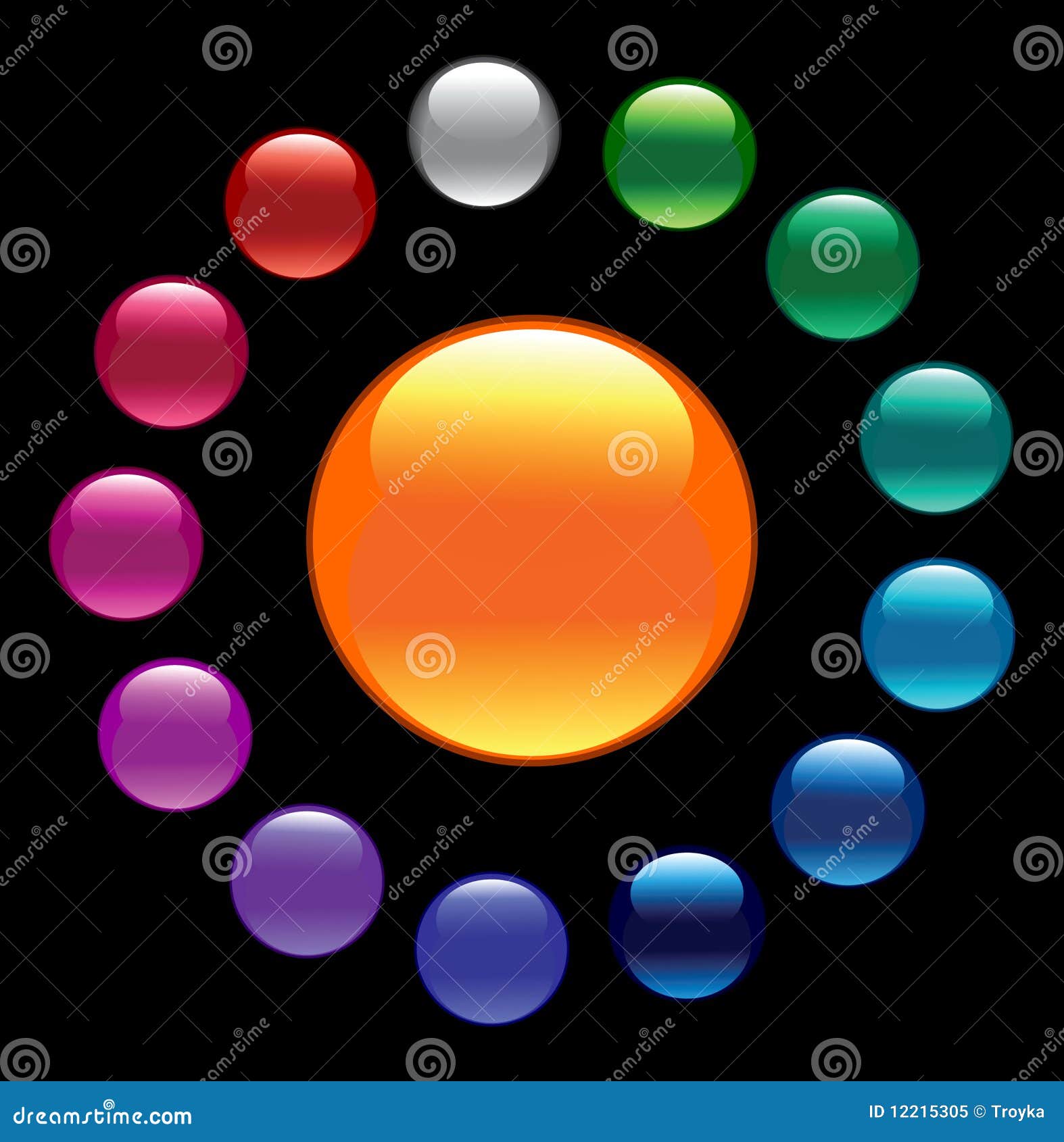 Glossy color buttons. stock vector. Illustration of click - 12215305