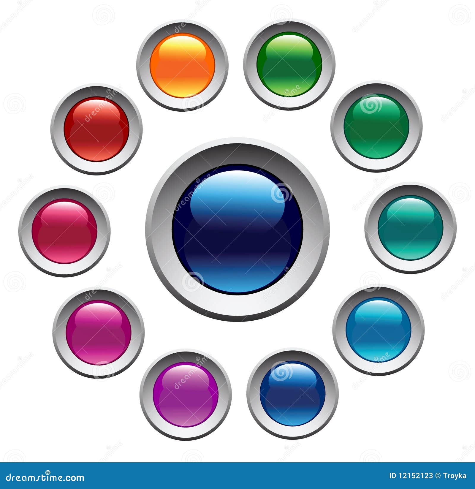 Glossy color buttons set. stock vector. Illustration of graphic - 12152123