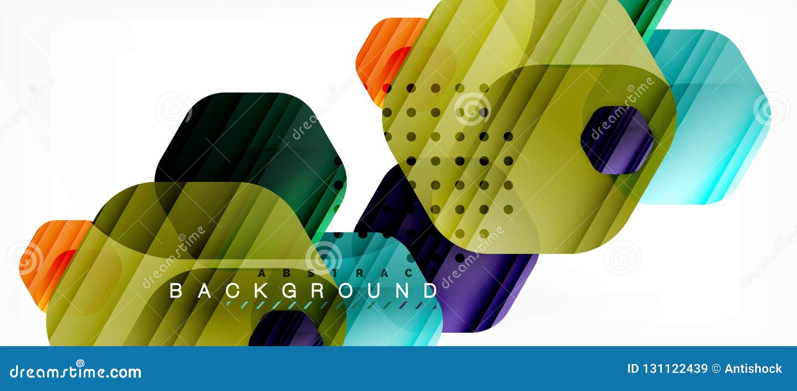 Glossy Color Hexagons Modern Composition Background, Shiny Glass Design ...