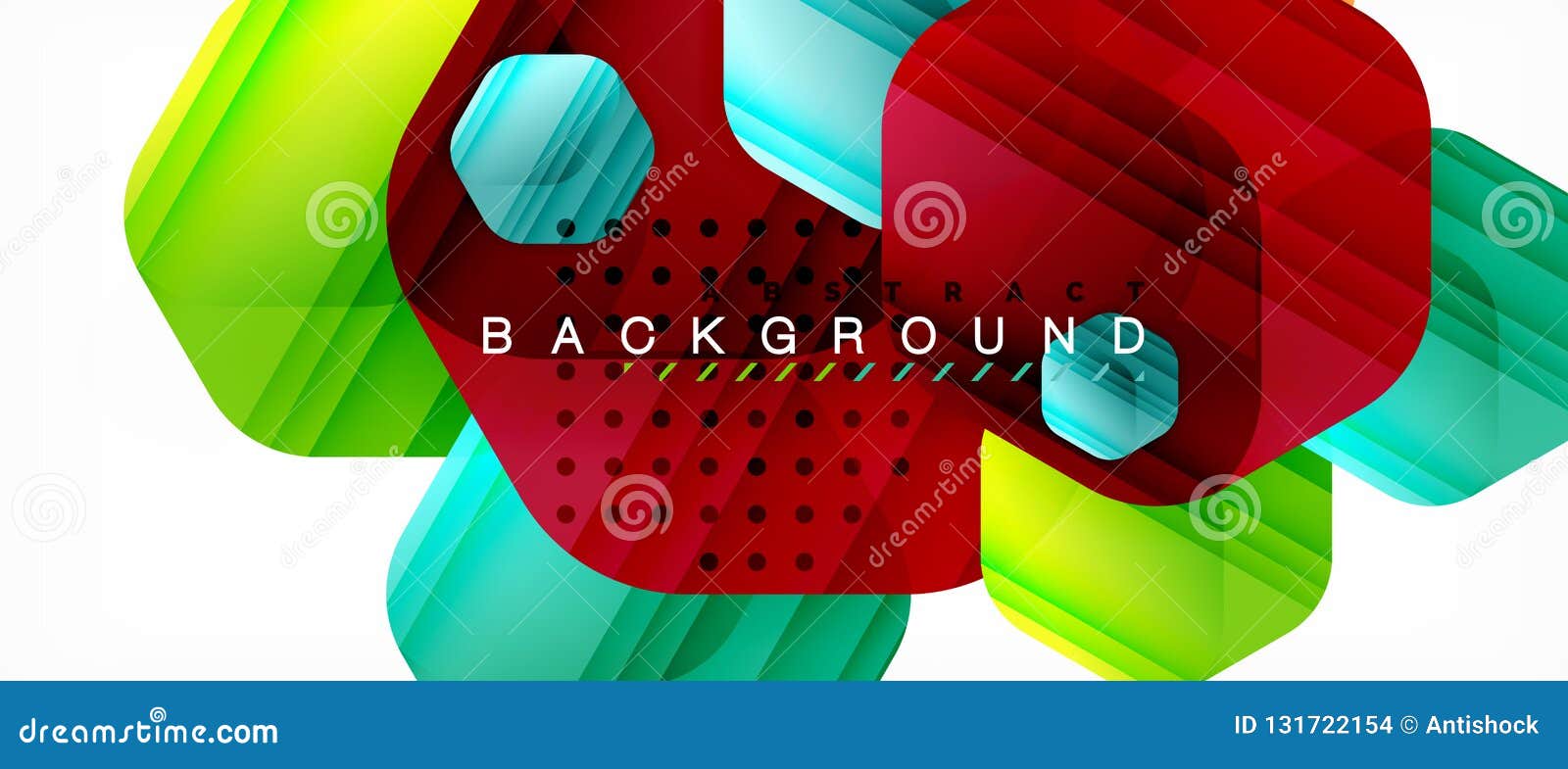 Glossy Color Hexagons Modern Composition Background, Shiny Glass Design ...