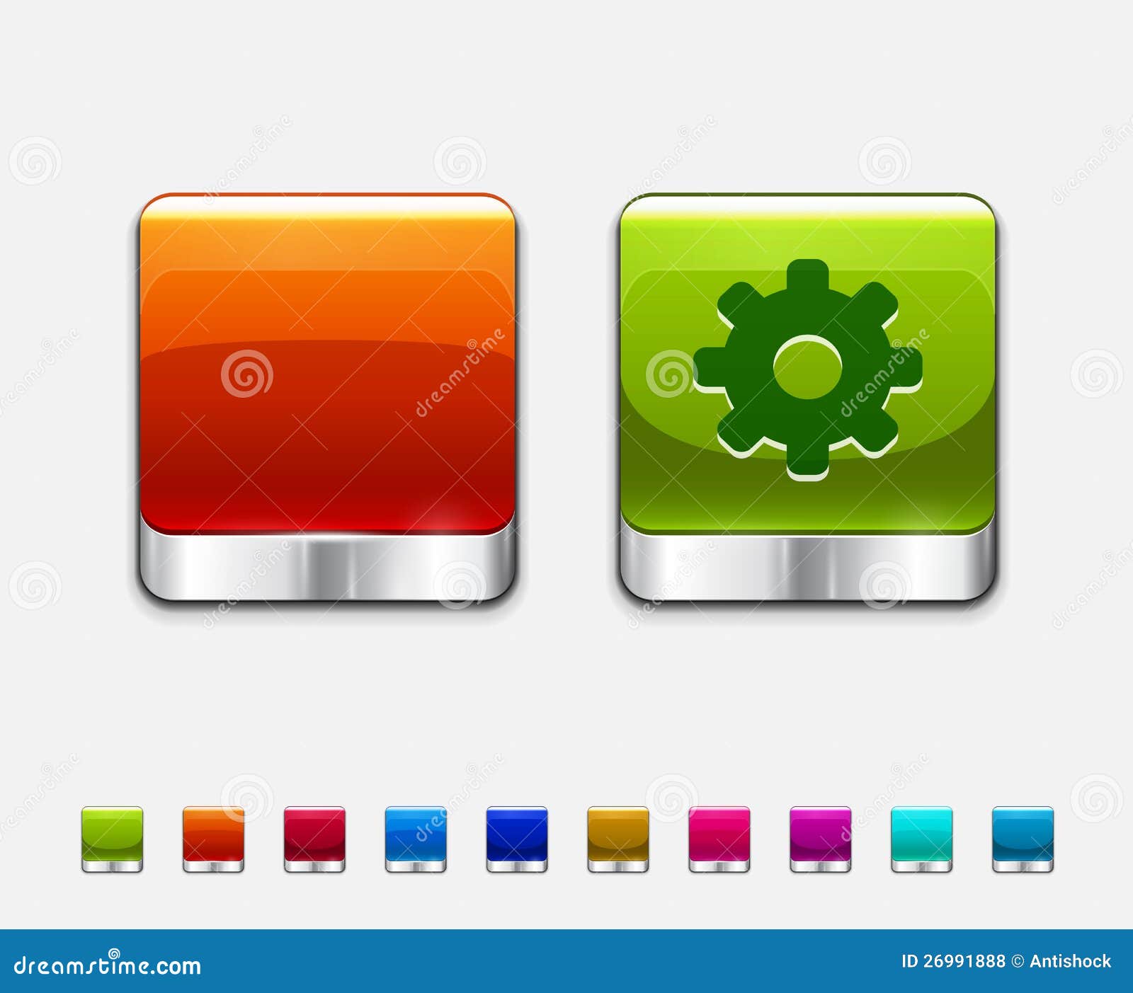 Glossy Color Templates for Square Buttons Stock Vector - Illustration ...