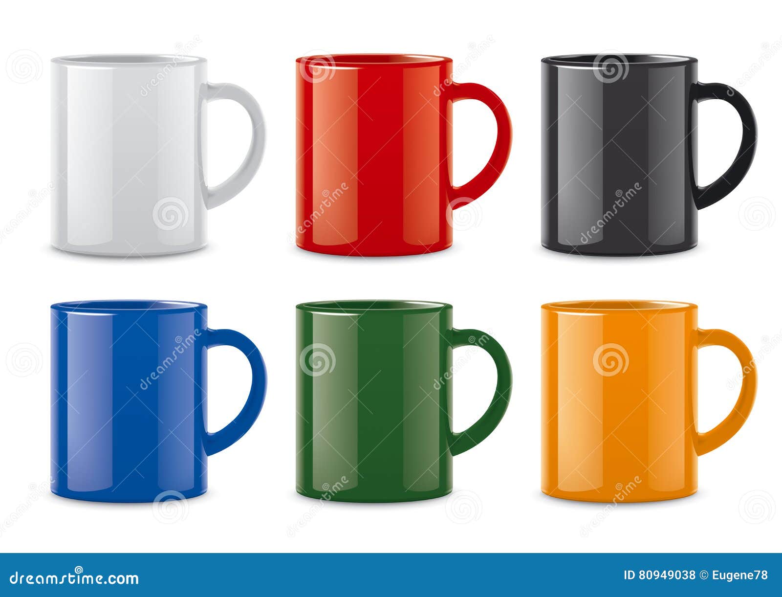 Glossy colored cups stock vector. Illustration of utensil - 80949038