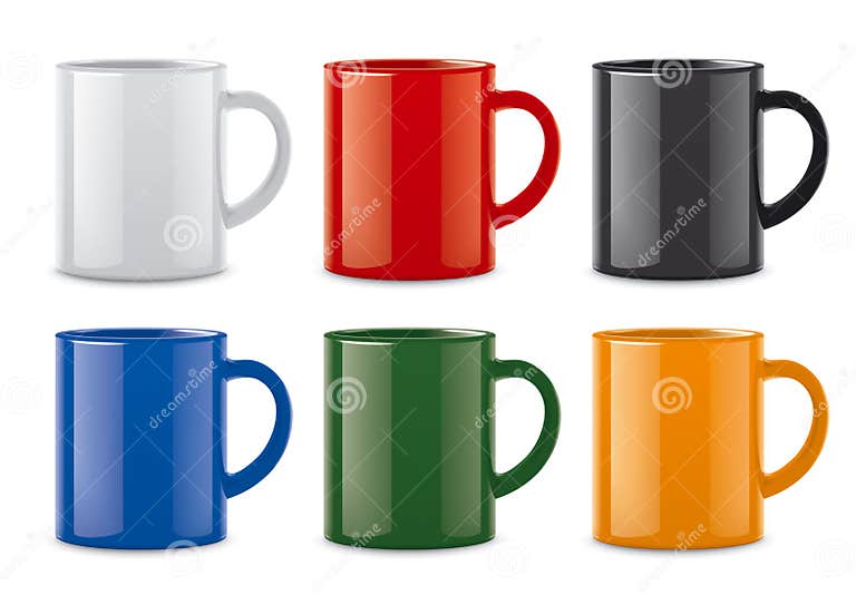 Glossy colored cups stock vector. Illustration of utensil - 80949038