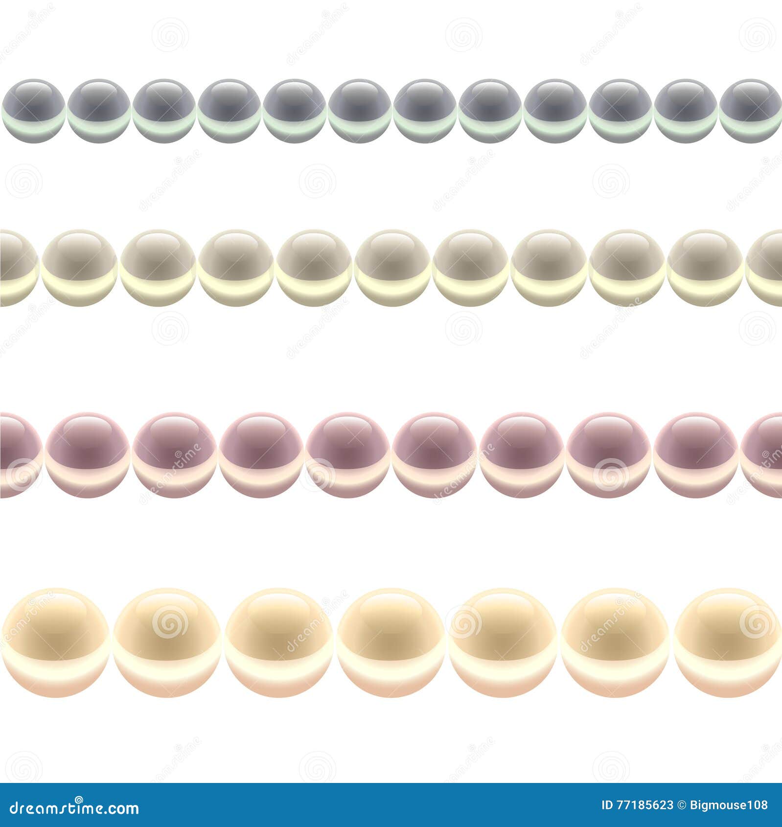 Glossy Colored Pearl Line. Vector Stock Vector - Illustration of glossy ...