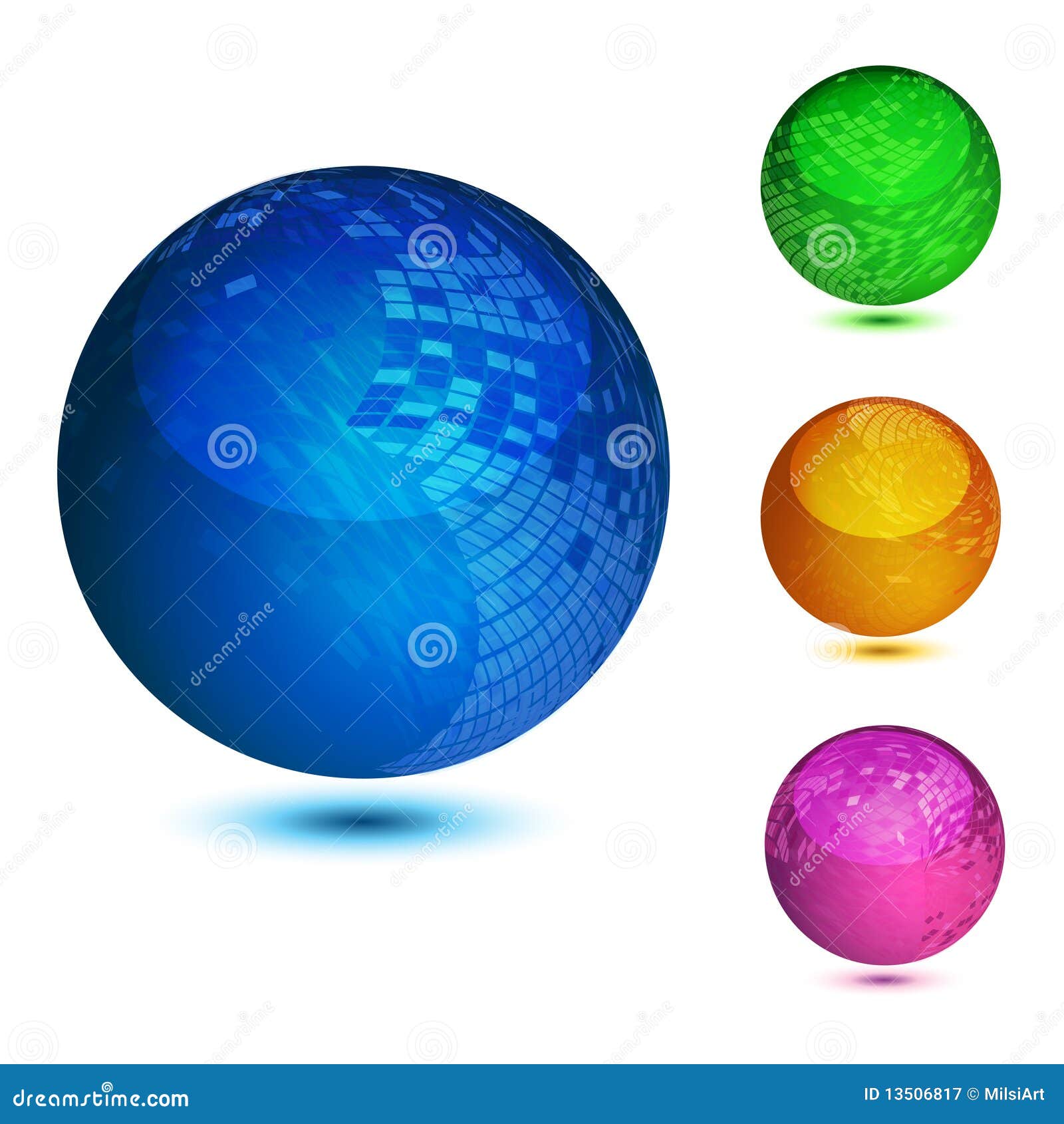 Glossy Colorful Abstract Globes Stock Illustration - Illustration of ...