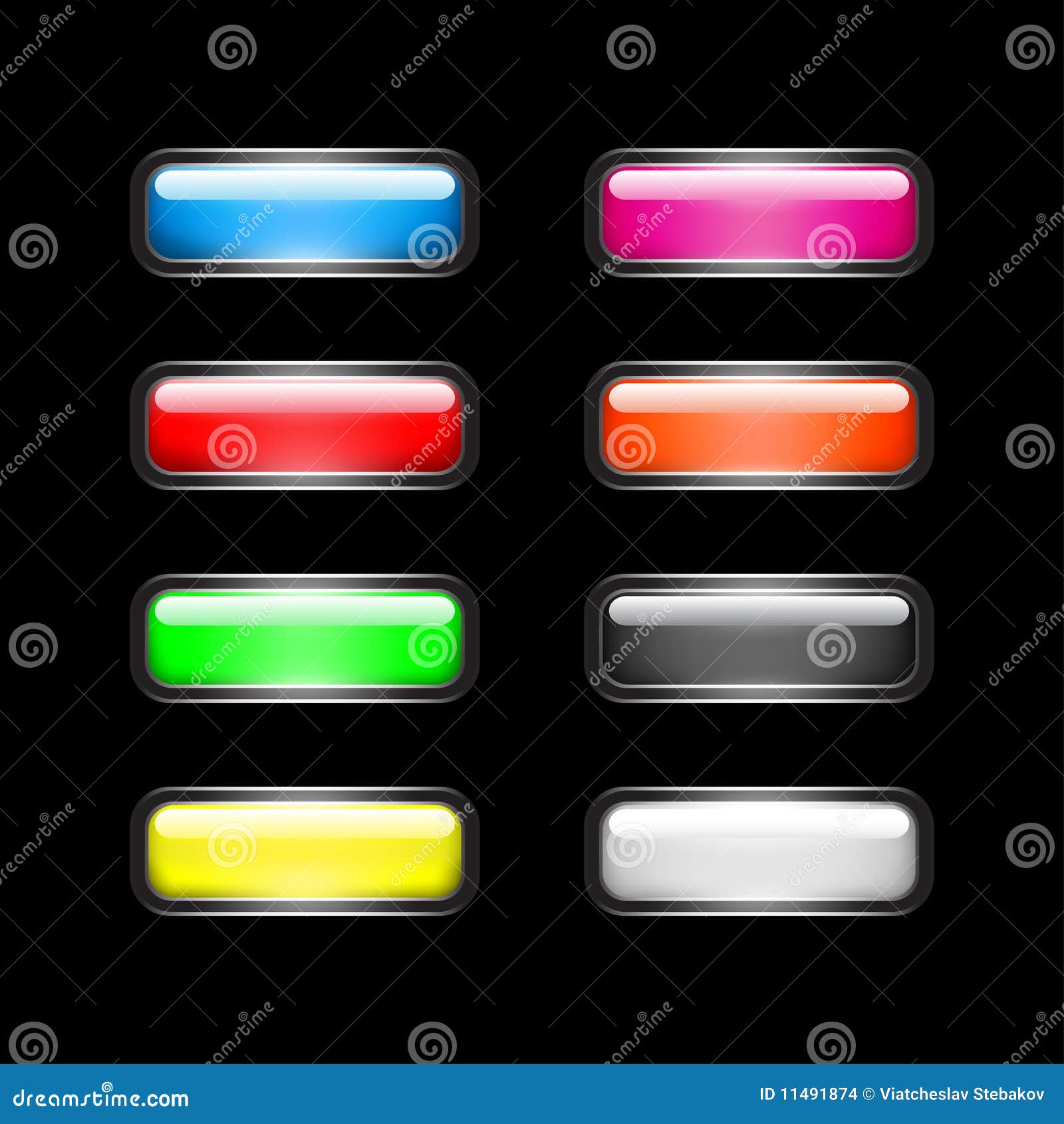 Glossy colorful buttons stock vector. Illustration of modern - 11491874