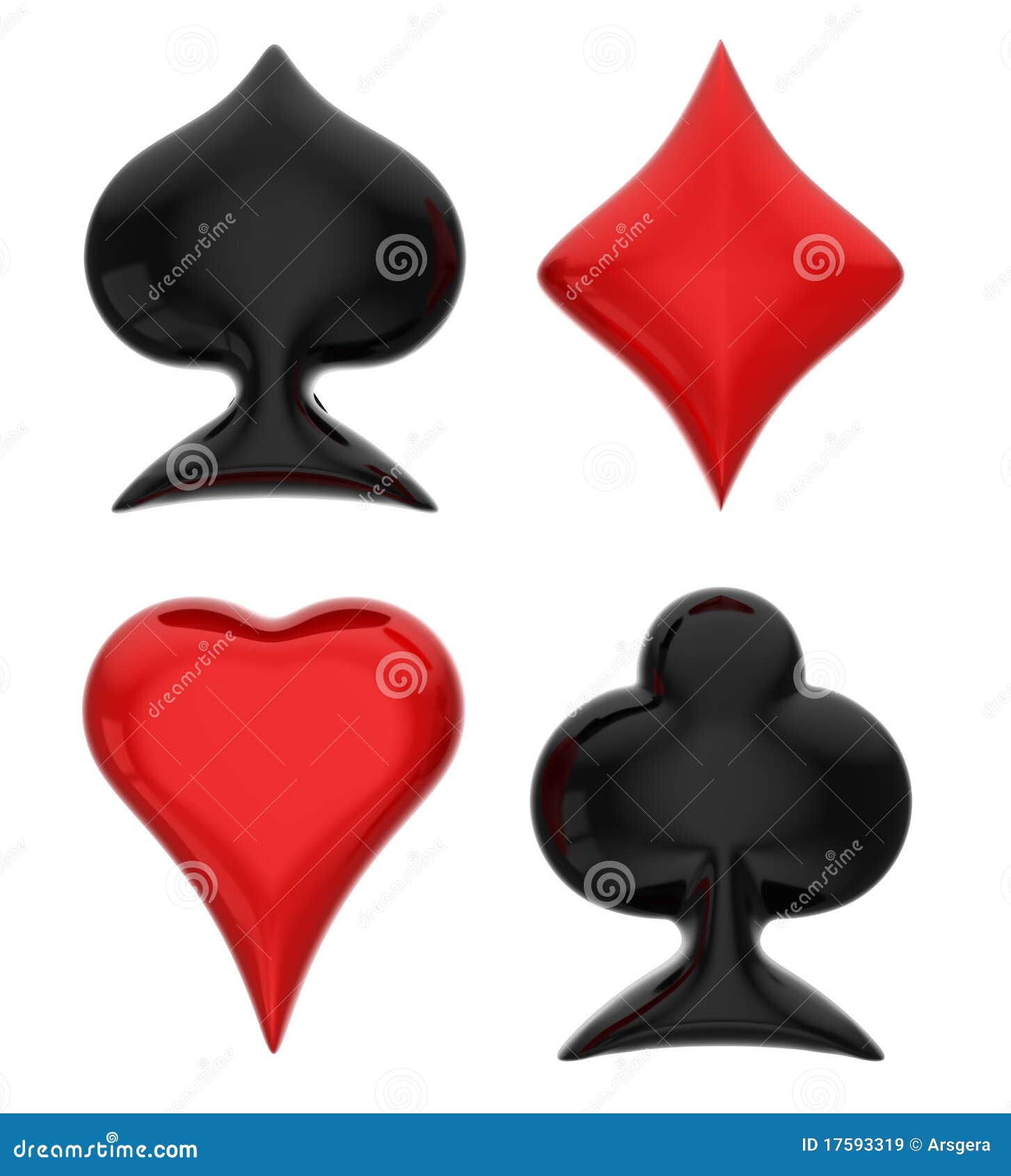 Glossy Colorful Card Suits Isolated Stock Illustration - Illustration ...