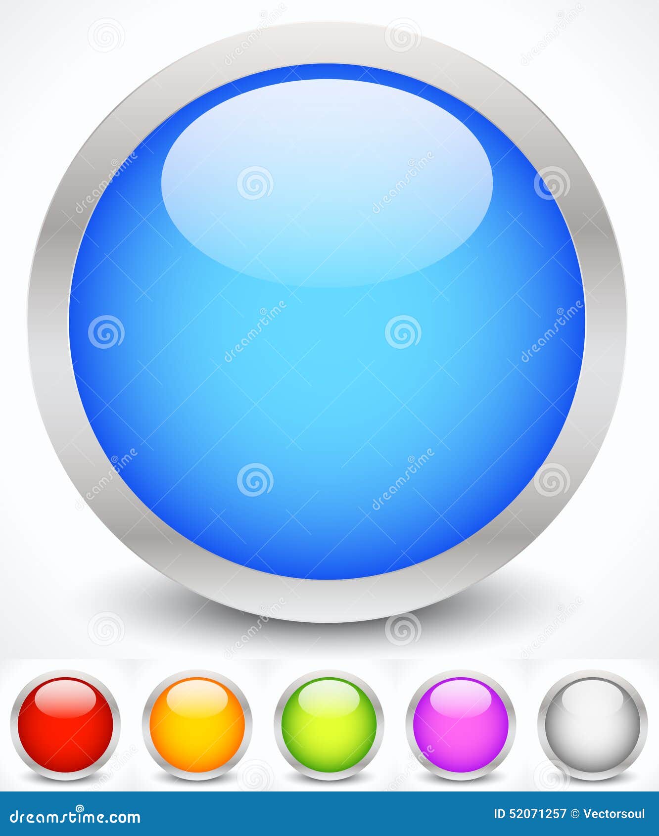 Glossy Colorful Circles with Metallic Frame Stock Vector - Illustration ...