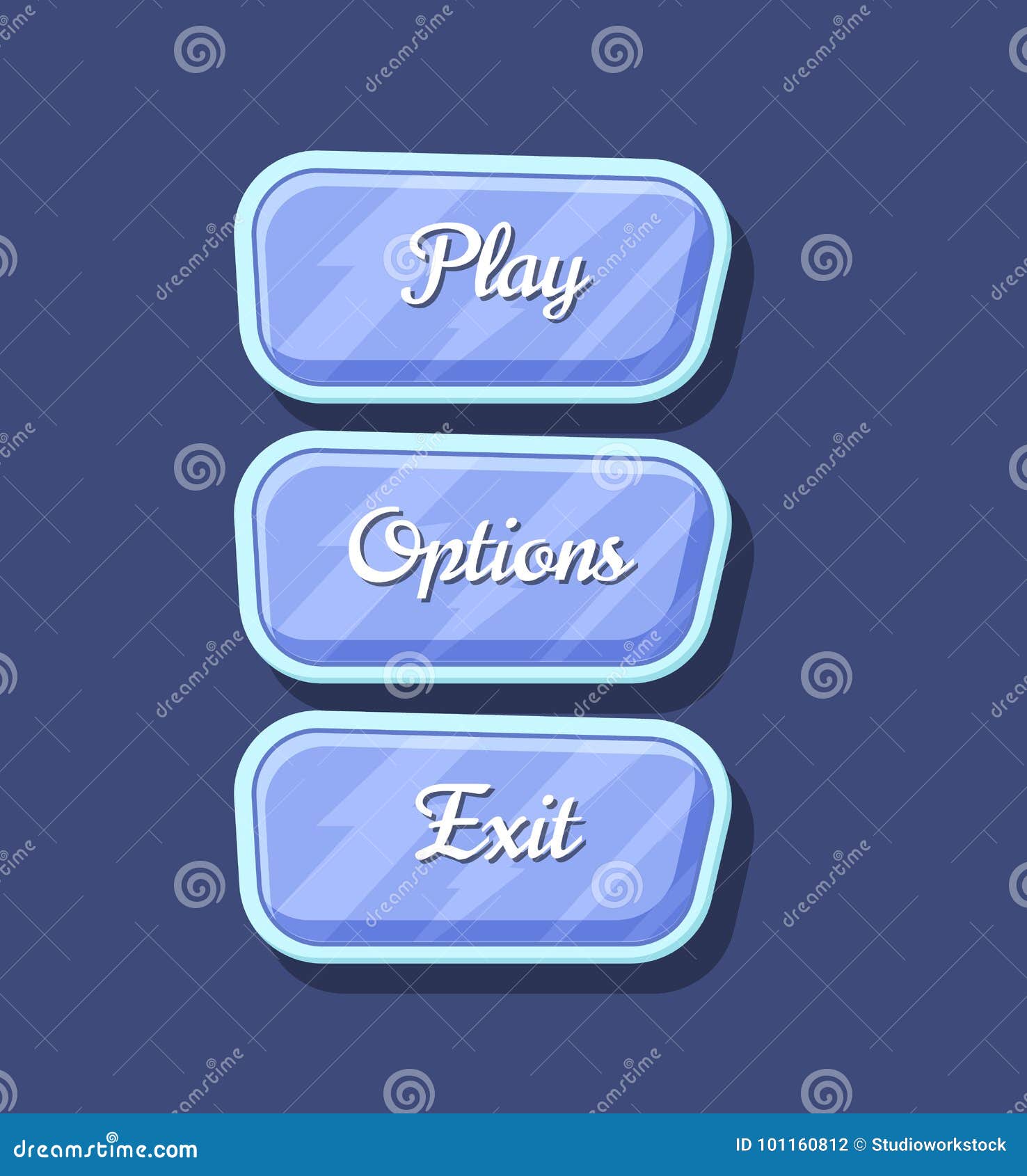 Glossy Colorful Computer Game Menu Interface Set Stock Vector ...