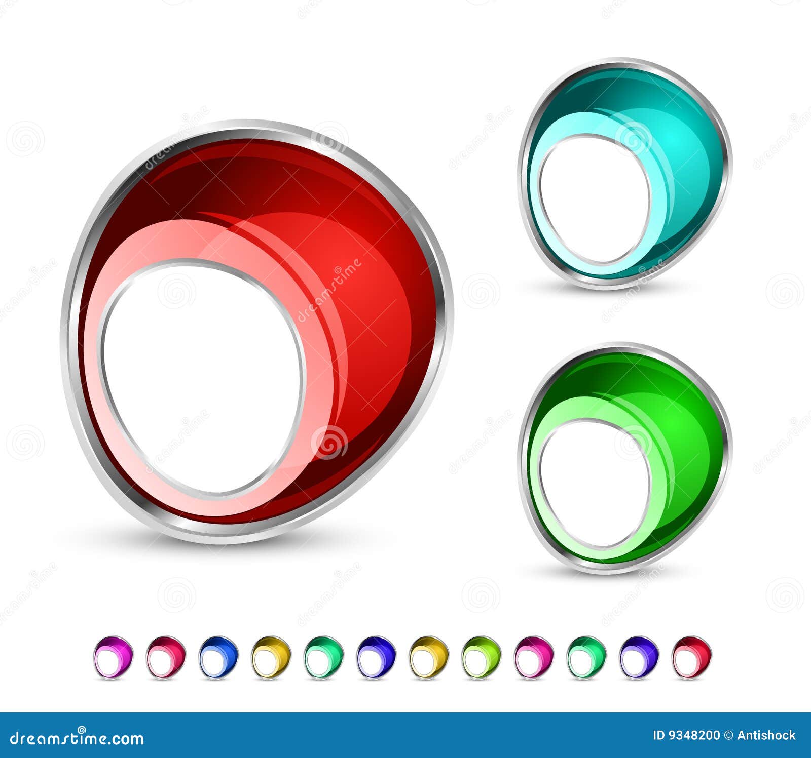 Glossy Colorful Icons with Hole Stock Vector - Illustration of button ...