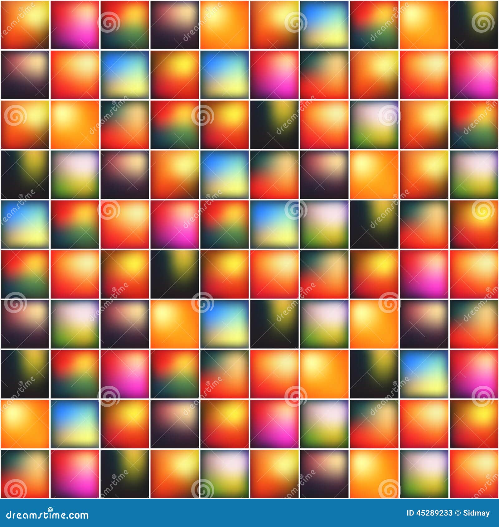 Glossy Colorful Mosaic Square Cells Grid Stock Vector - Illustration of ...