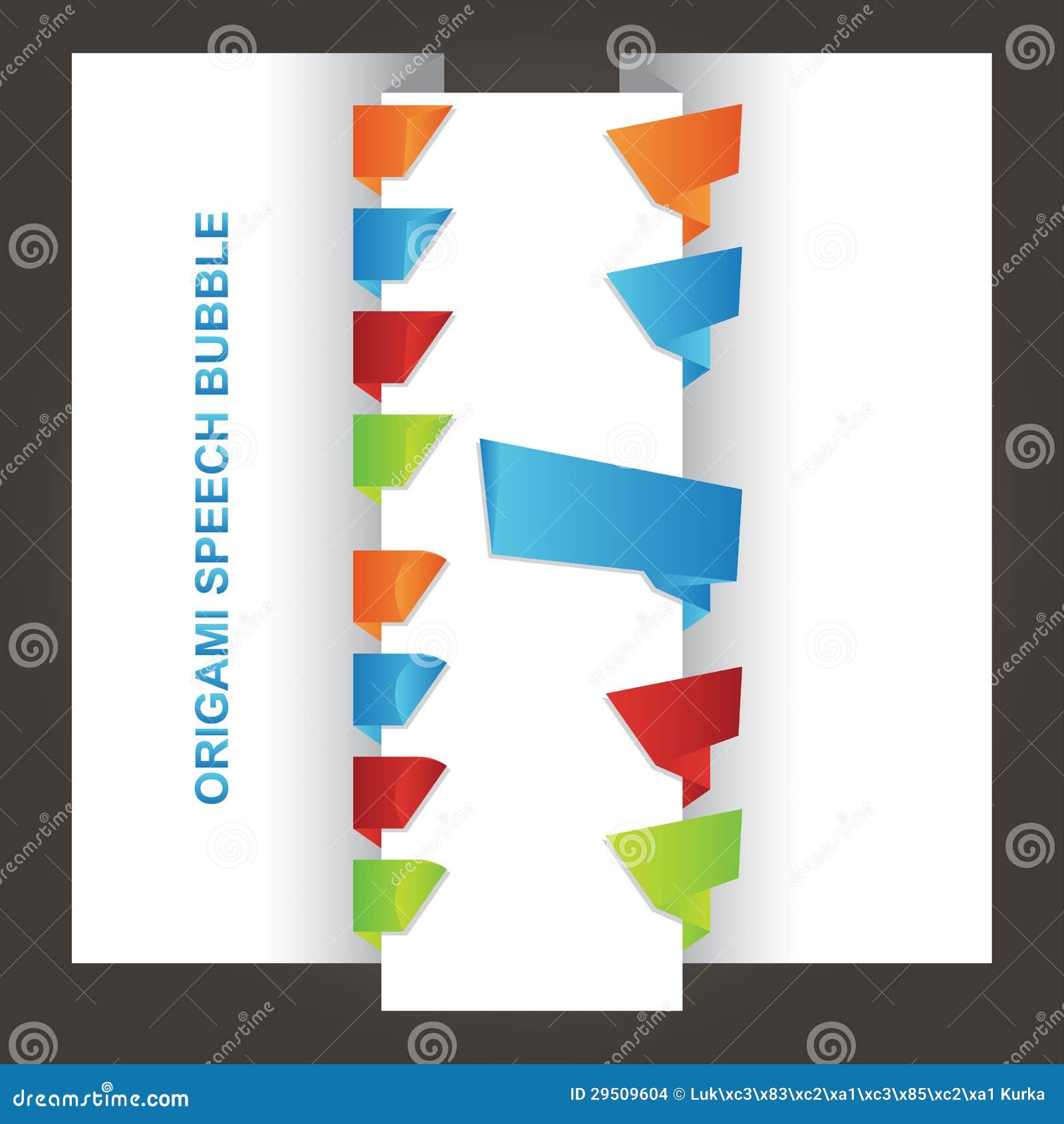 Glossy Colorful Origami Speech Bubbles Stock Vector - Illustration of ...