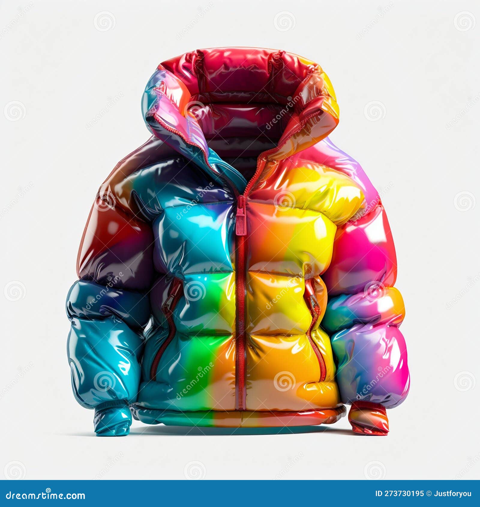 Glossy Colorful Puffer Jacket. Generative AI Stock Illustration ...