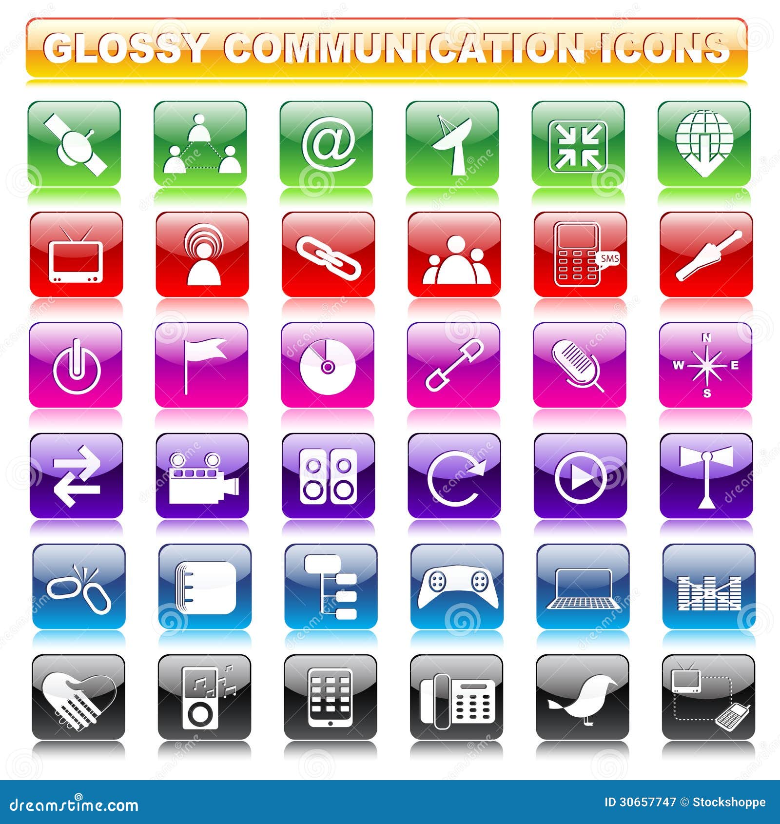 Glossy Communication Button Stock Vector - Illustration of icon, mail ...