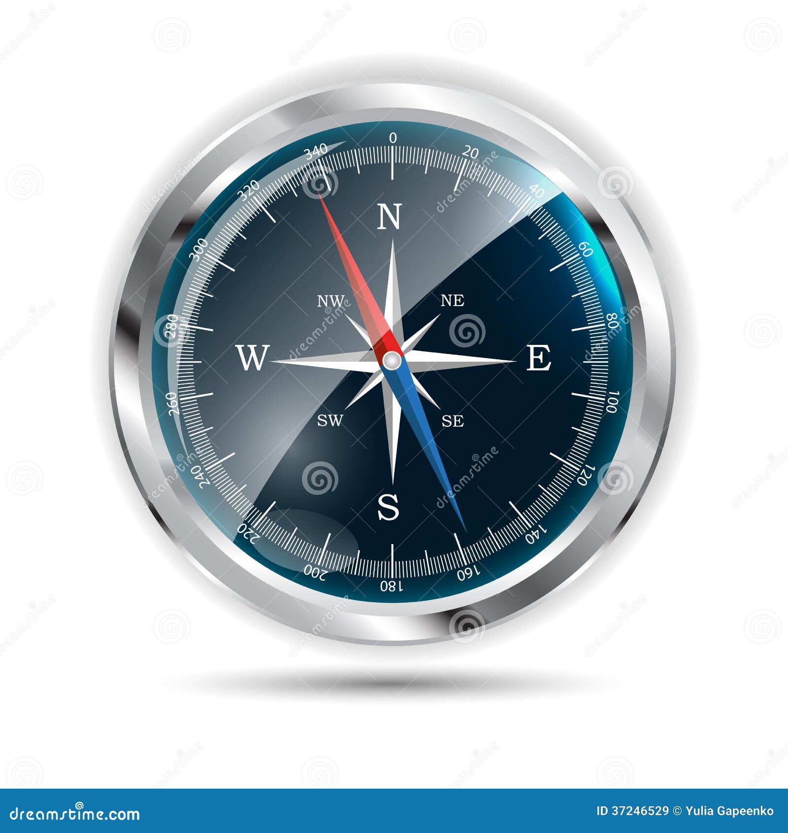 Glossy Compass. Vector Illustration Stock Vector - Illustration of ...