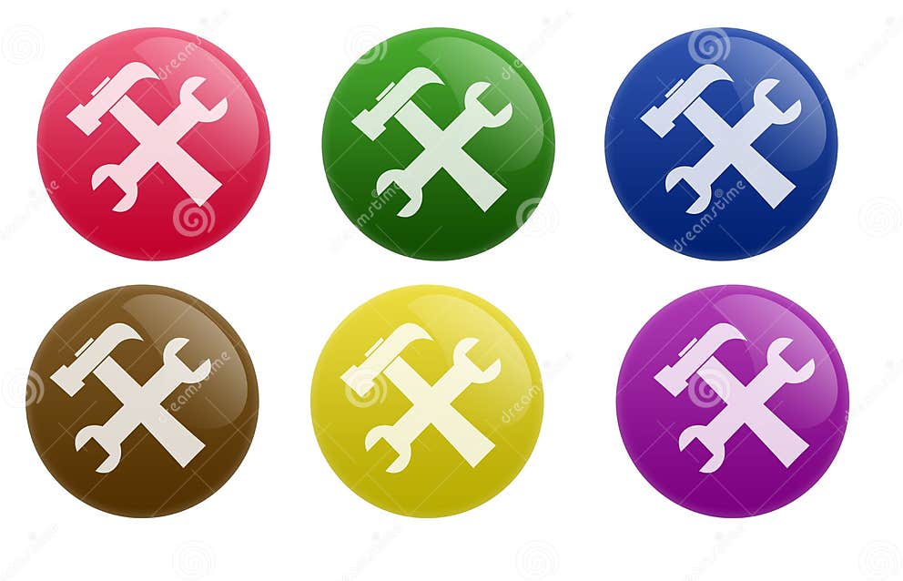 Glossy Configuration Button Stock Illustration - Illustration of glass ...